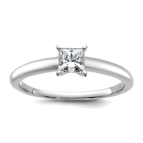2.25mm 14k Solid White Gold 1/3ct Lab Grown Diamond VS+ F+ Princess ...