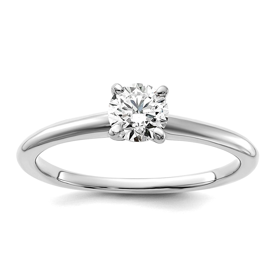 2.25mm 14k White Gold 1/2 Ct Lab Grown Diamond SI+ G+ Round Solitaire ...