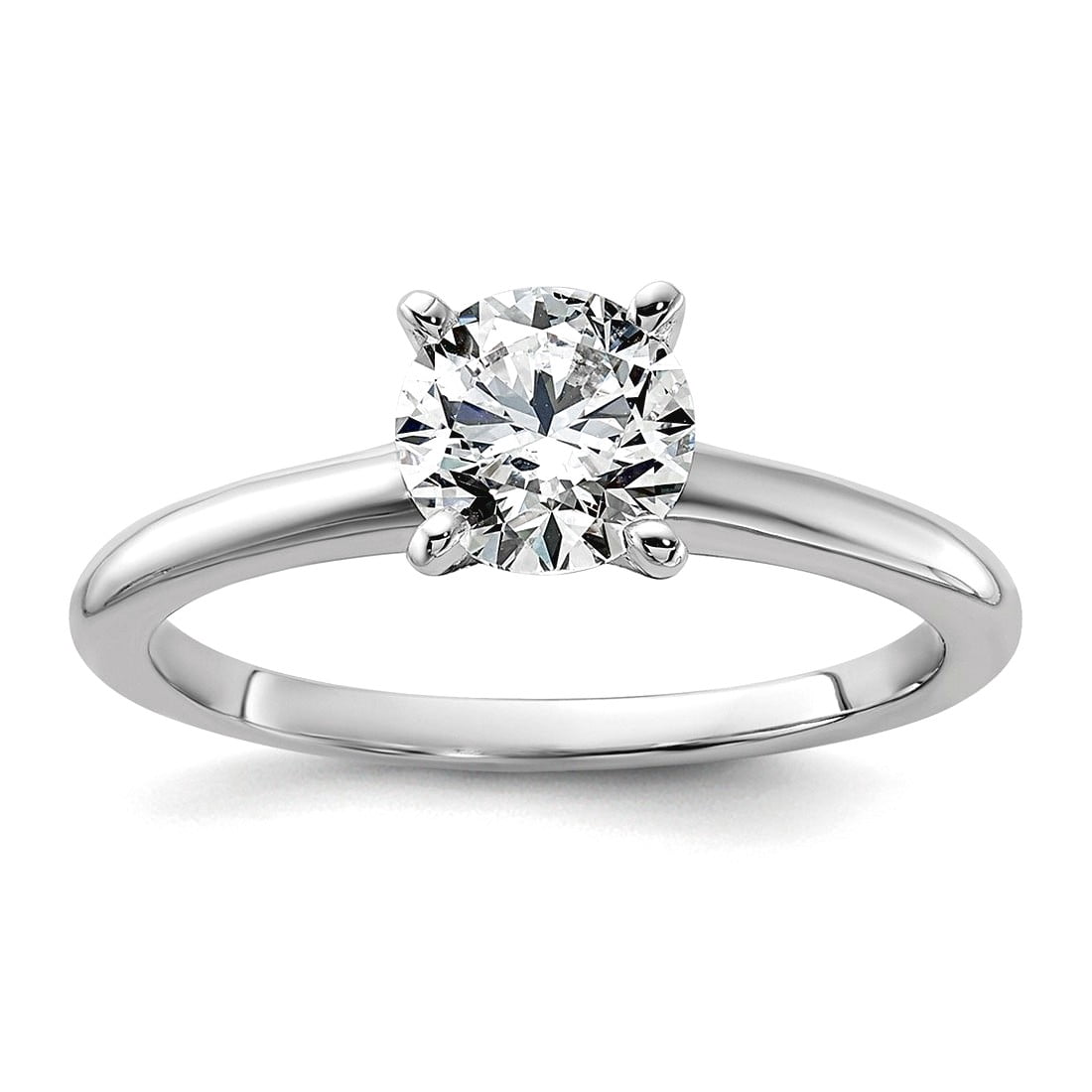 2.25mm 14k White Gold 1 Ct Lab Grown Diamond SI+ G+ Round Solitaire ...