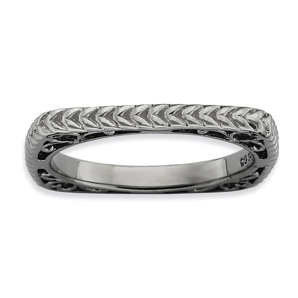 2.25mm 925 Sterling Silver Ruthenium plating Stackable Expressions ...