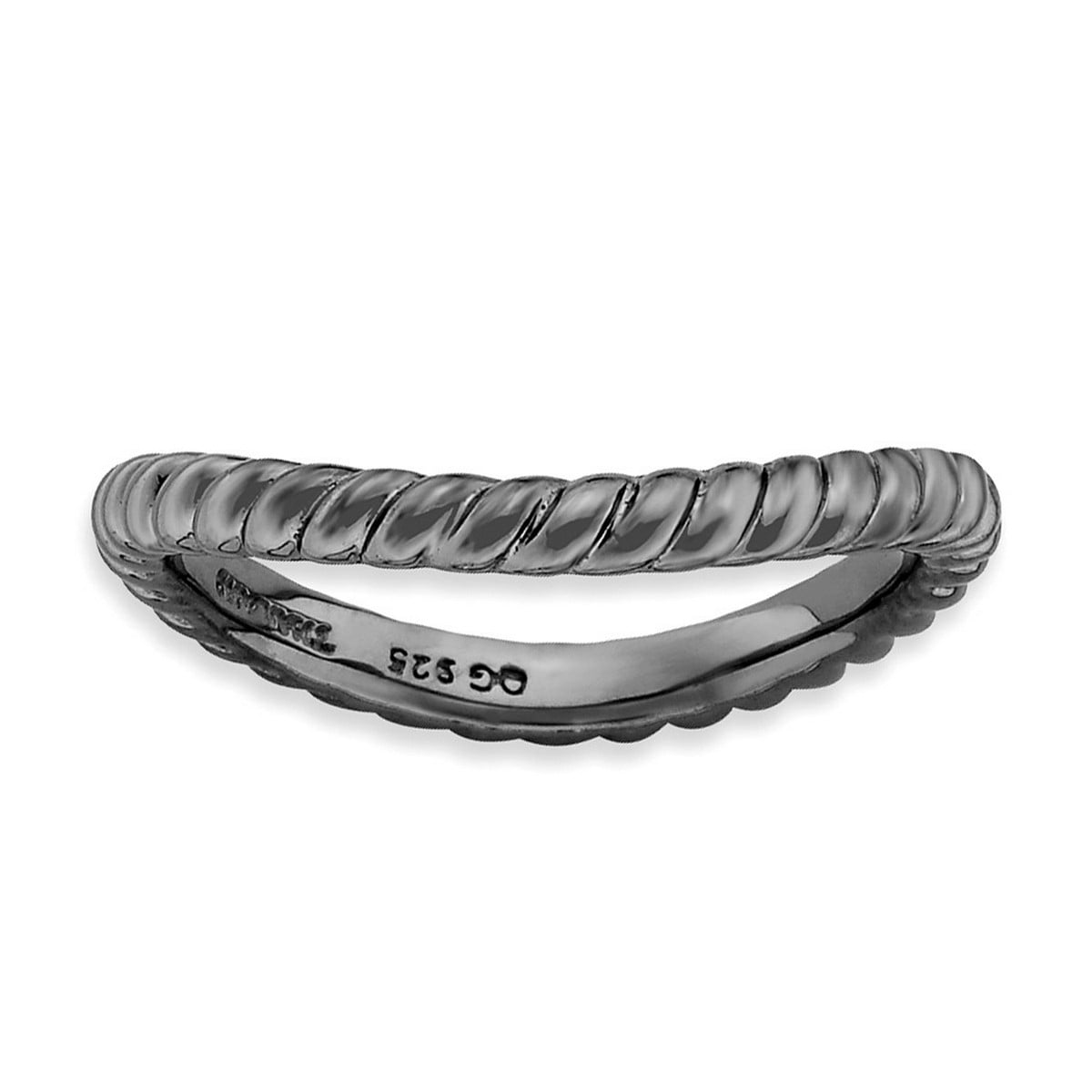 2.25mm 925 Sterling Silver Textured Patterned Ruthenium plating ...