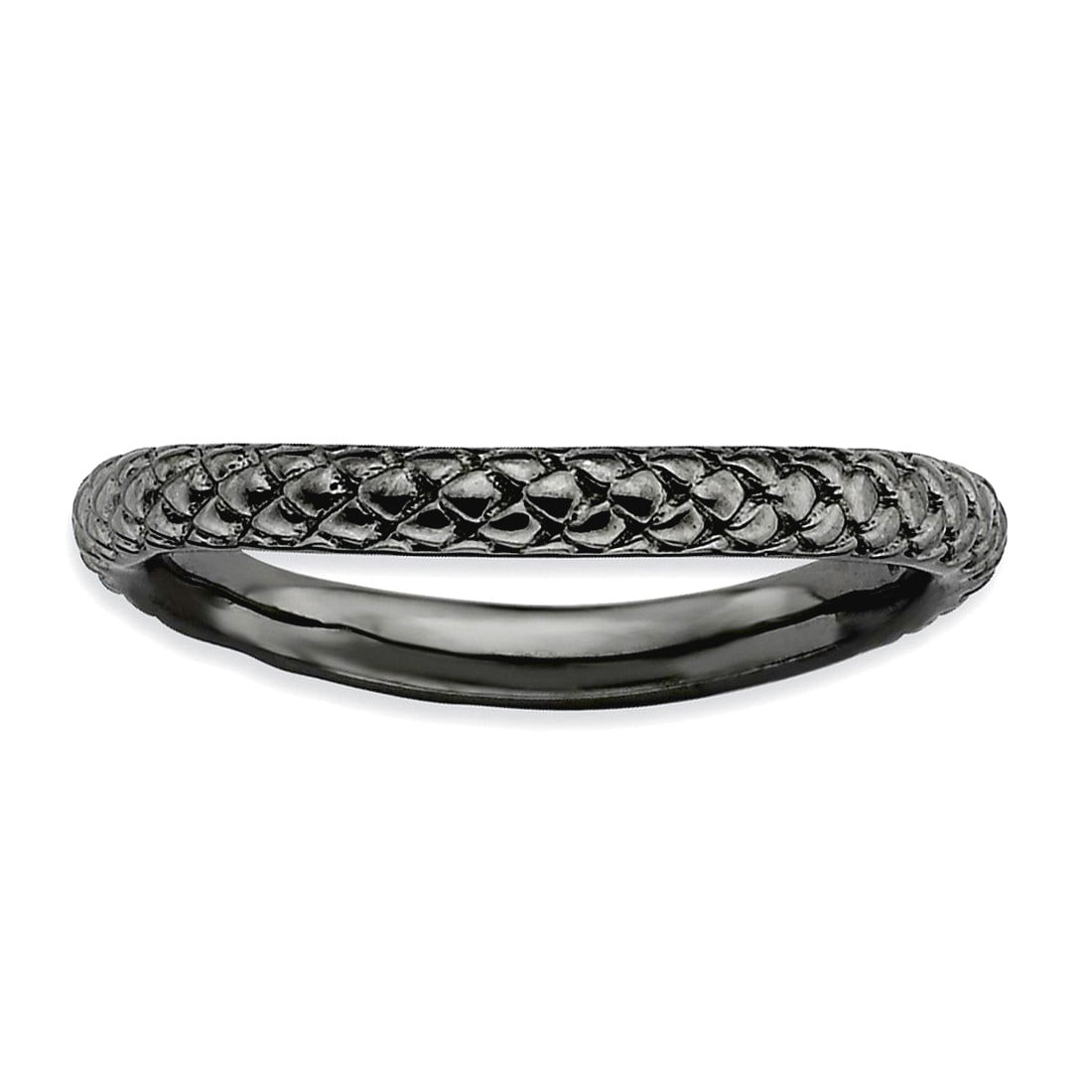 2.25mm 925 Sterling Silver Textured Patterned Ruthenium plating ...