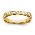 2.25mm Sterling Silver Stackable Polished Gold-FlashedSquare Ring - 2.9 ...