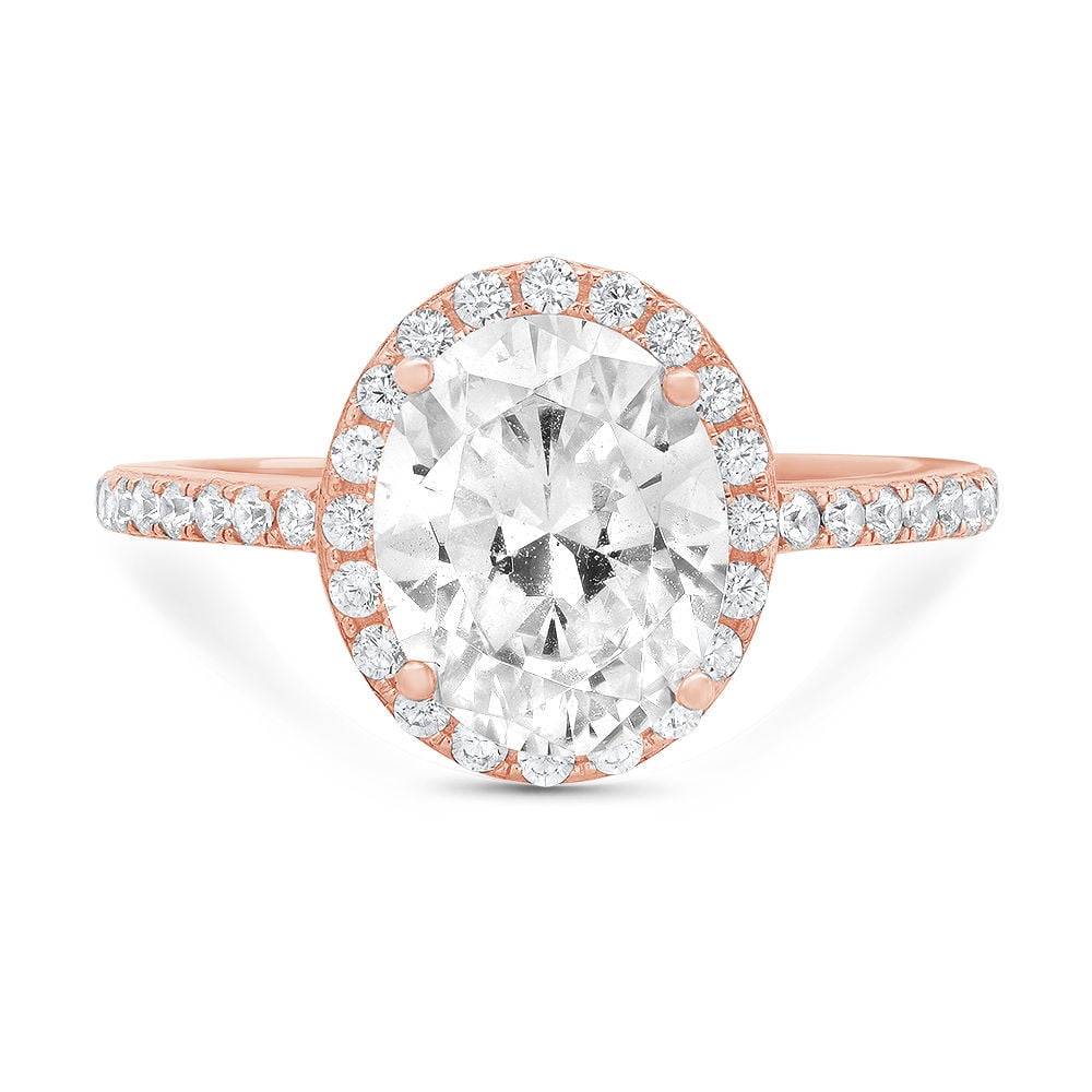 2.27 ct Oval Cut White Sapphire Solitaire with Simulated Diamond ...