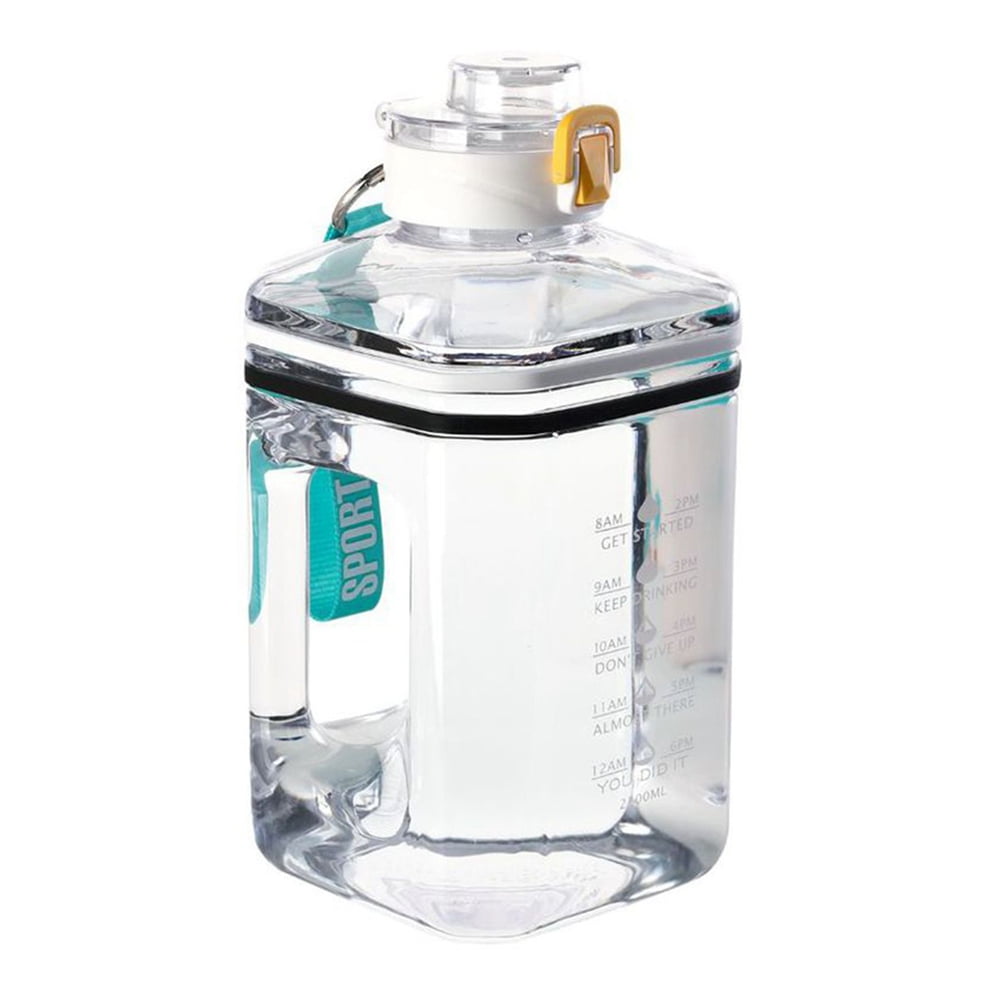 2.2L Water Bottle with Time Marker Motivational Hydration Tracker Jug ...