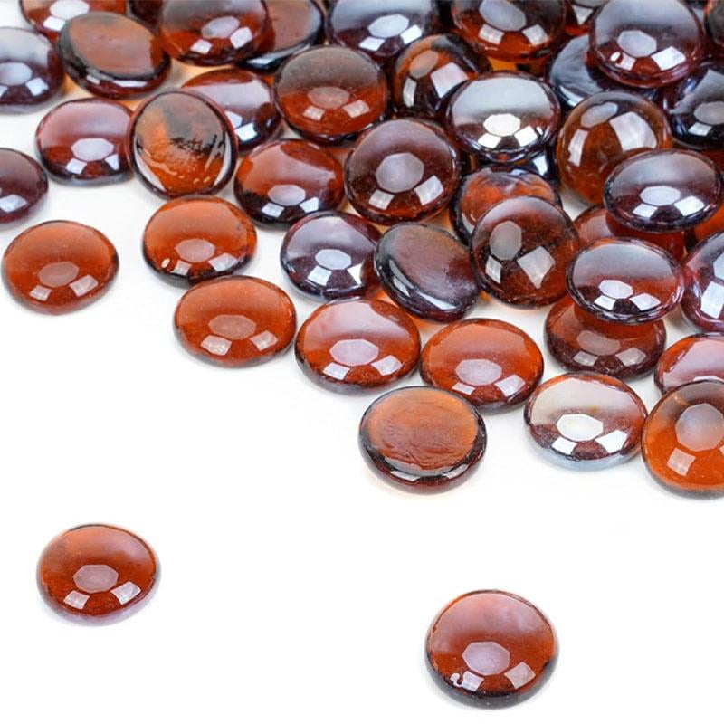 2.2LB Flat Fireproof Glass Bead Stones for Vase Fillers, Aquarium ...