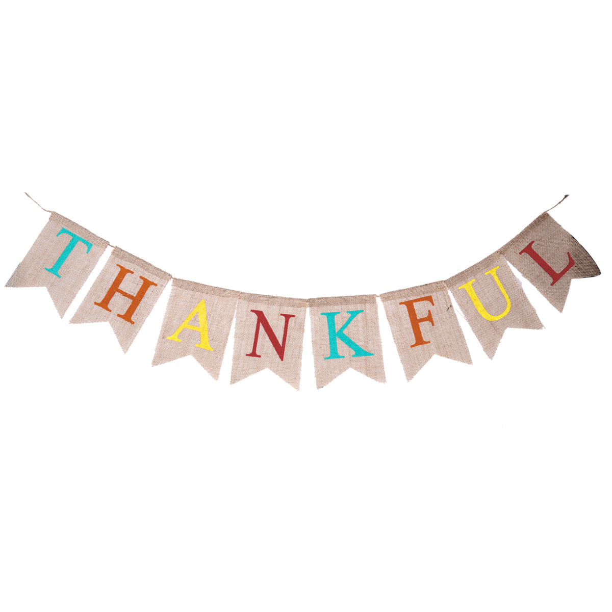 2.2M Thanksgiving Decorations THANKFUL Bunting Banner Burlap ...