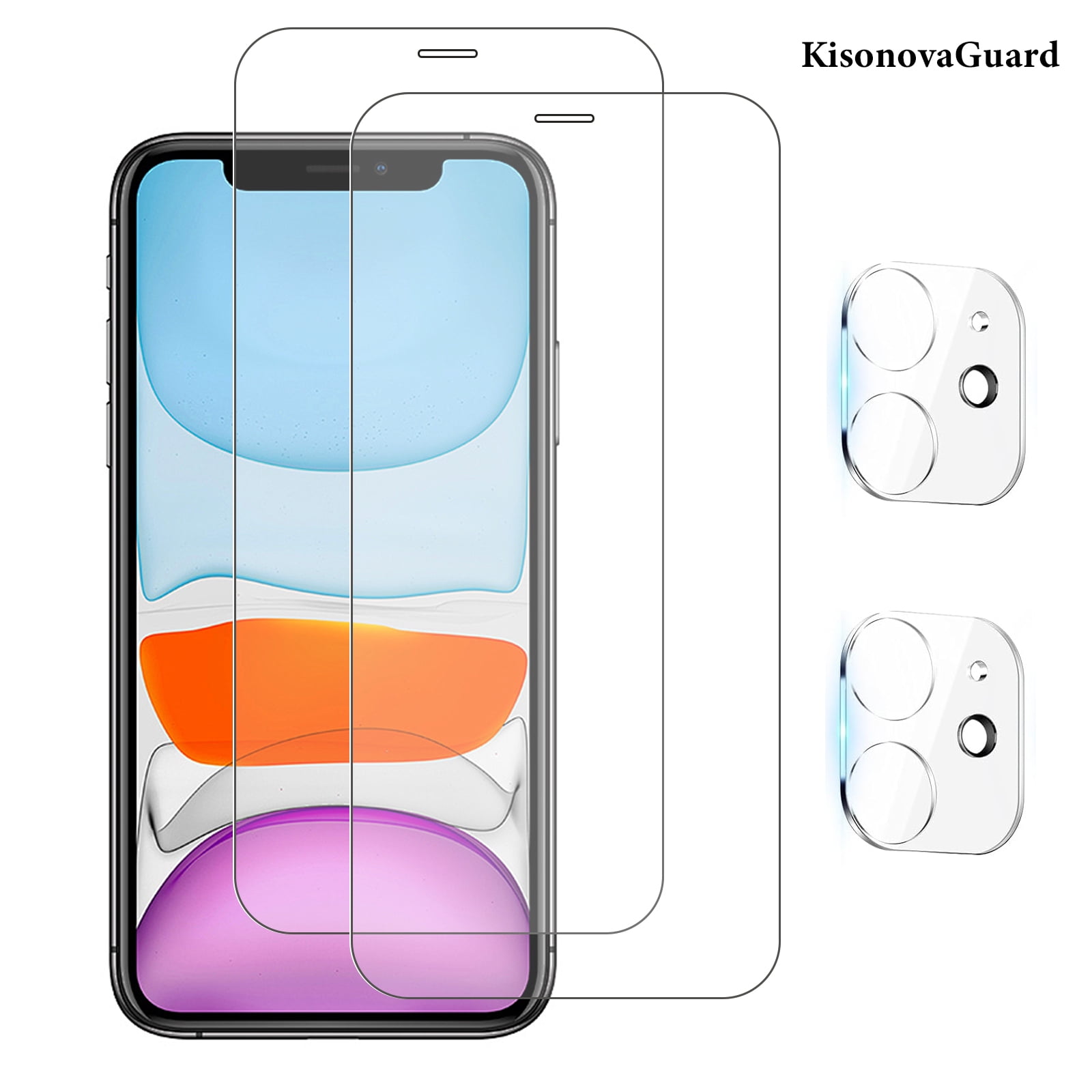 [2+2Pack]For iphone 11 Screen Protector with Camera Lens Protector ...
