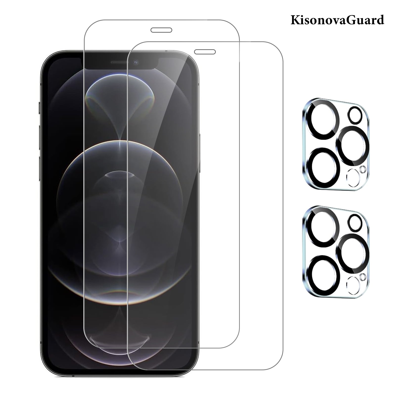 [2+2Pack]For iphone 12 Pro Screen Protector with Camera Lens Protector ...