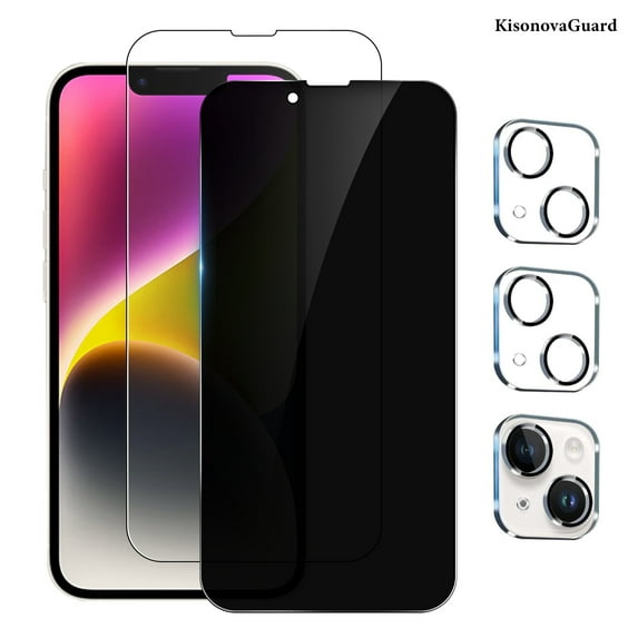 [2+2Pack]For iphone 14 Screen Protector, HD and Privacy Tempered Glass ...