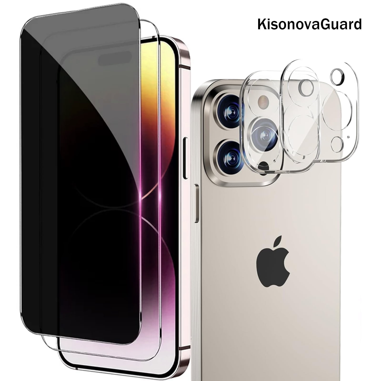 iPhone 15 Pro Max Screen Protector Pack, HD, Privacy Glass, Camera Lens ...