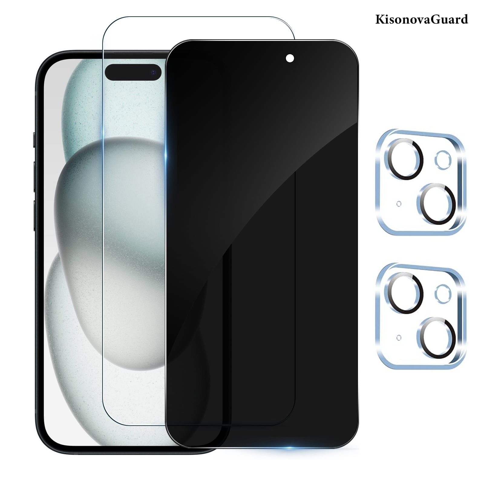 [2+2Pack]For iphone 15 Screen Protector, HD and Privacy Tempered Glass ...