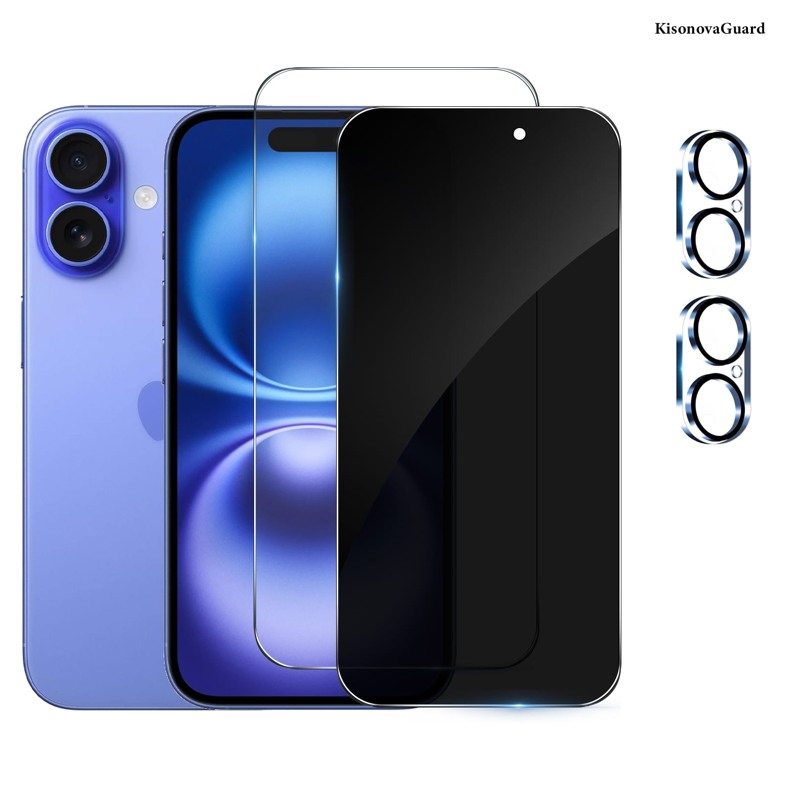 [2+2Pack] KisonovaGuard For iPhone 16 Plus Screen Protector, HD and ...