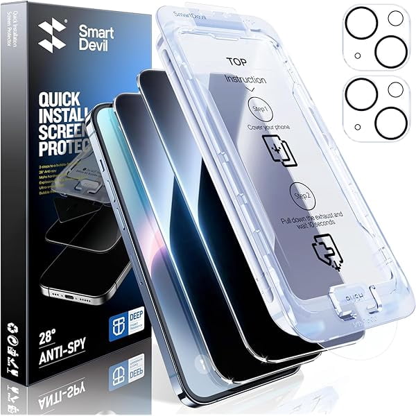 2+2Pack Privacy Screen Protector for iPhone 14 with Camera Lens ...
