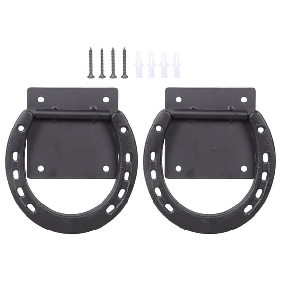 2. 2Pcs Rustproof Equestrian Tie Rings, Reinforced Metal Horse Collar ...