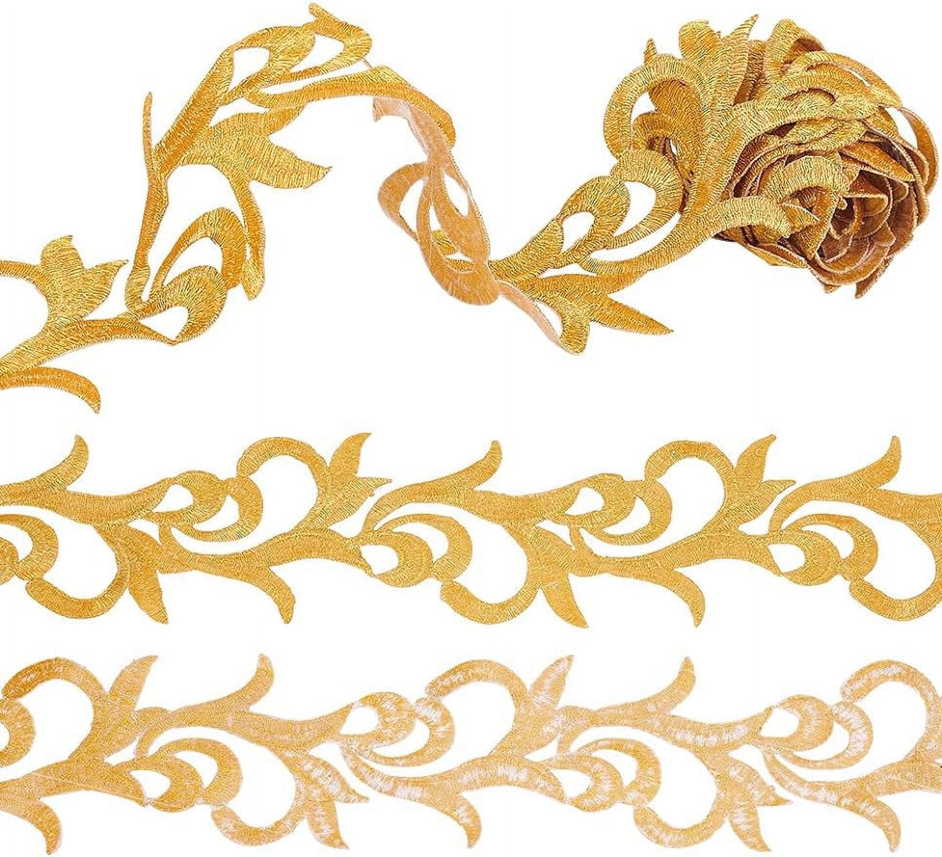 2.2Yard Iron on Metallic Lace Trim 70mm Wide Golden Cloud Shape ...