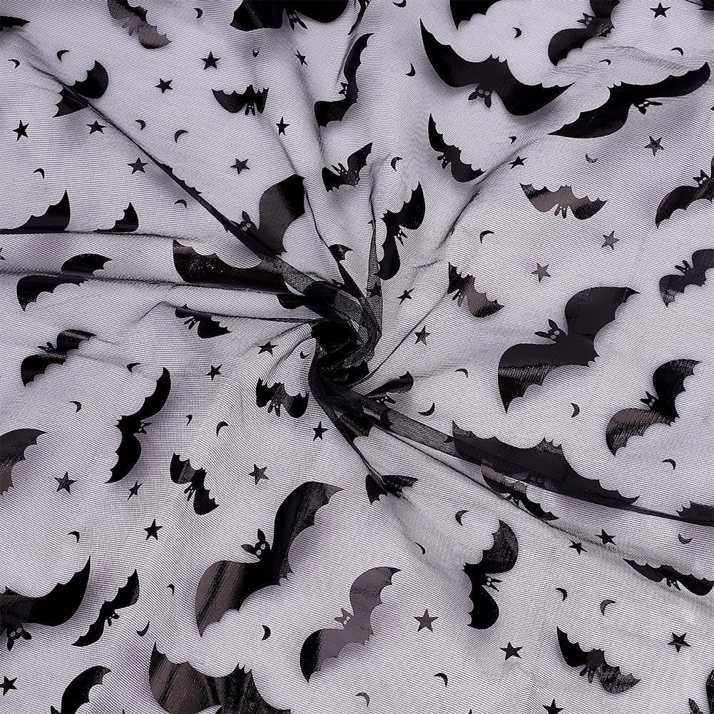 2.2Yards Black Bat Tulle Fabric with Star Moon Pattern 59inches Wide ...