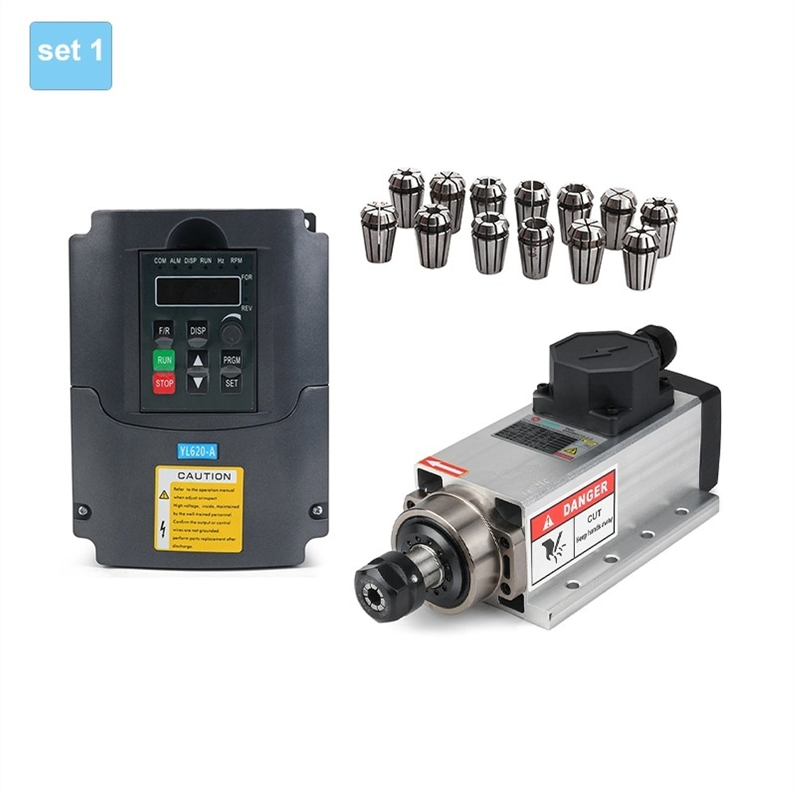 2.2kw 2200w Air-cooled Square Spindle Motor Kit Spindle +2.2kw 220V ...