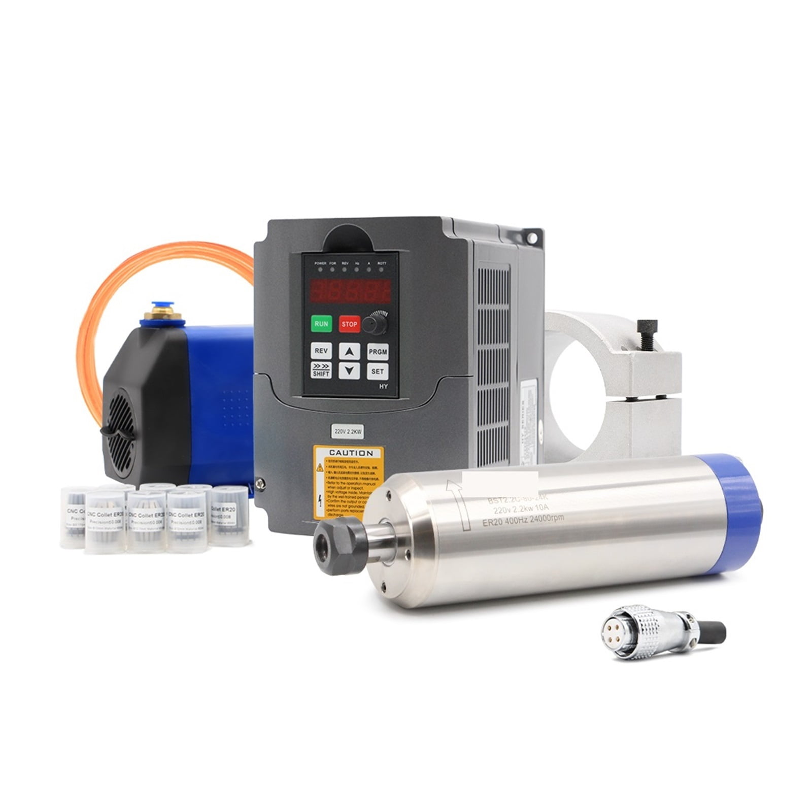 2.2kw ER20 D80 Water Cooled Spindle Bullet type Wood /Stone Working ...