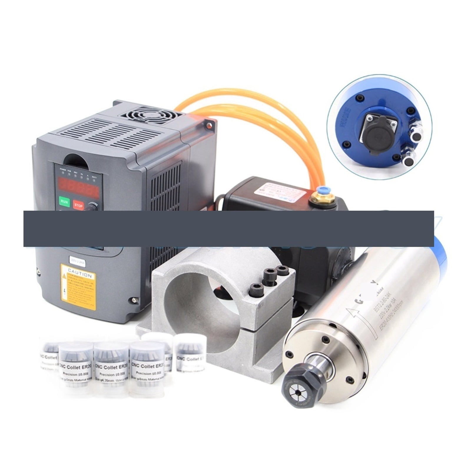 2.2kw ER20 Water Cooled Spindle Kit CNC Spindle Motor 80*230 Inverter ...