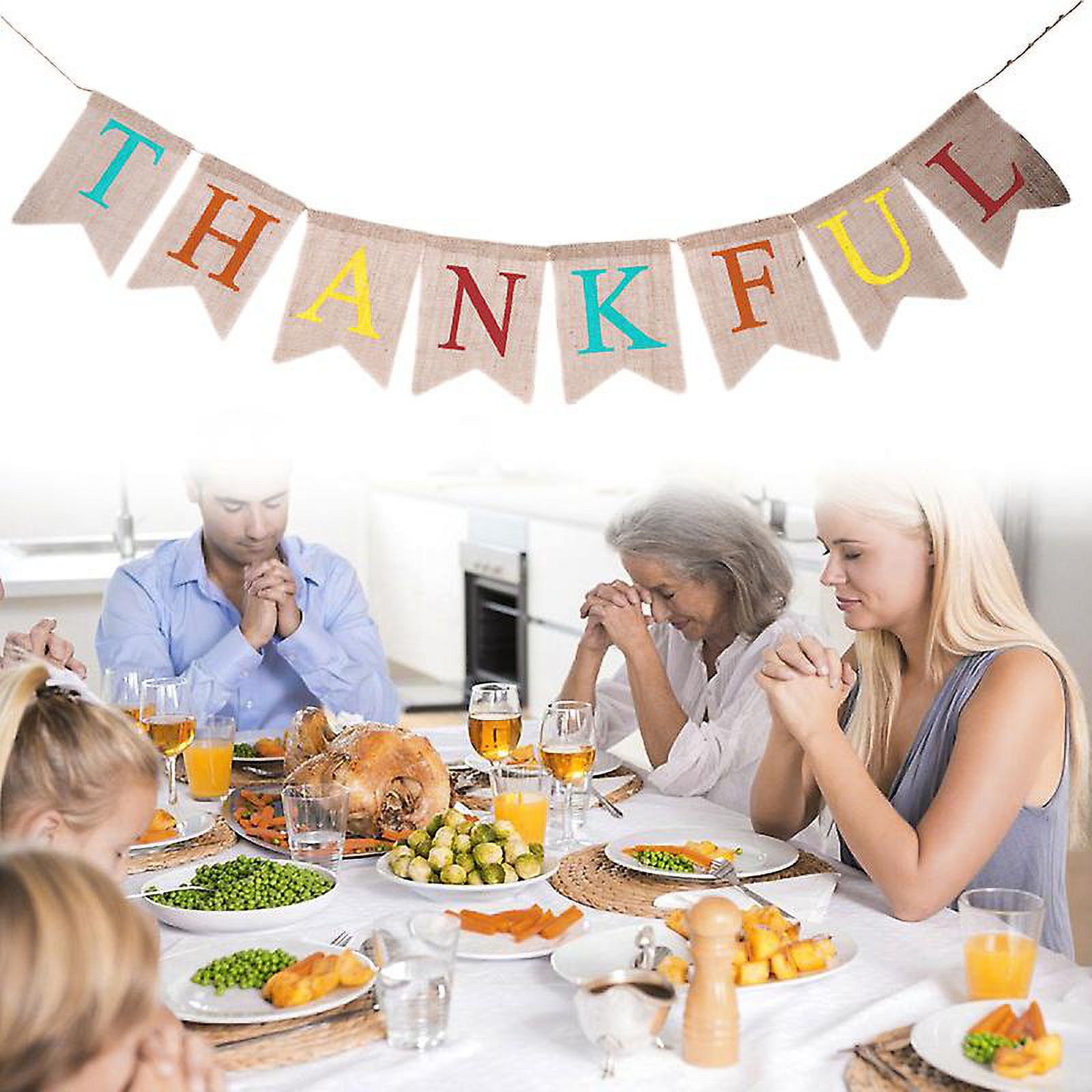 2.2m Thanksgiving Decorations Thankful Bunting Banner Burlap ...
