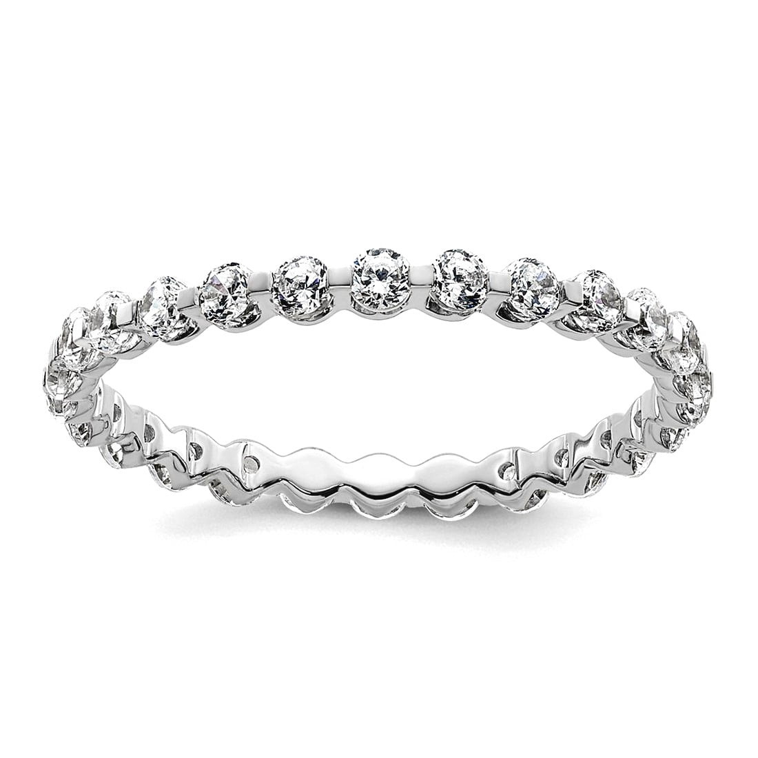 2.2mm 14k White Gold 7/8 Ct Lab Grown Diamond VS+ F+ Eternity Band Size ...