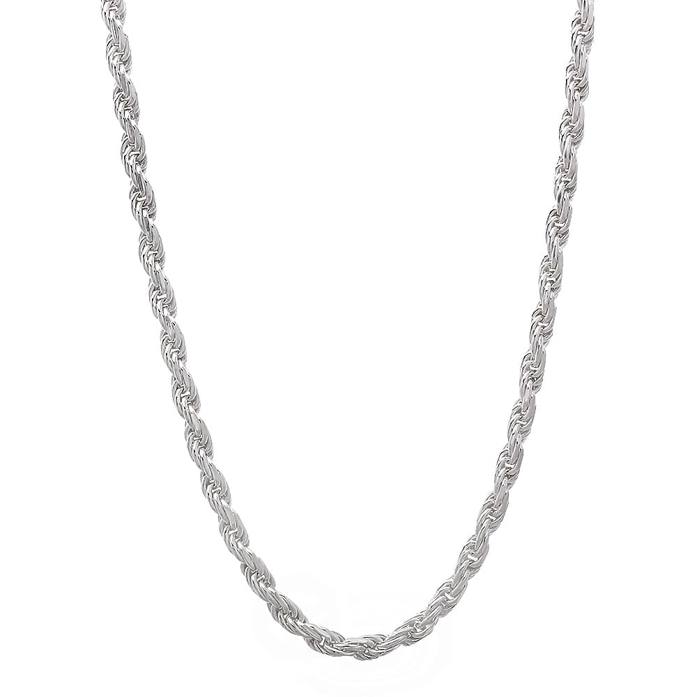 2.2mm .925 Sterling Silver Diamond-Cut Twisted Rope Chain Necklace, 20 ...