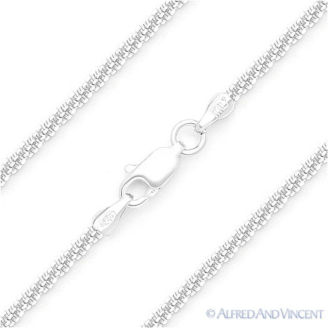 2.2mm Roc Link Italian Sparkle Chain Necklace in 2-Tone .925 Sterling ...