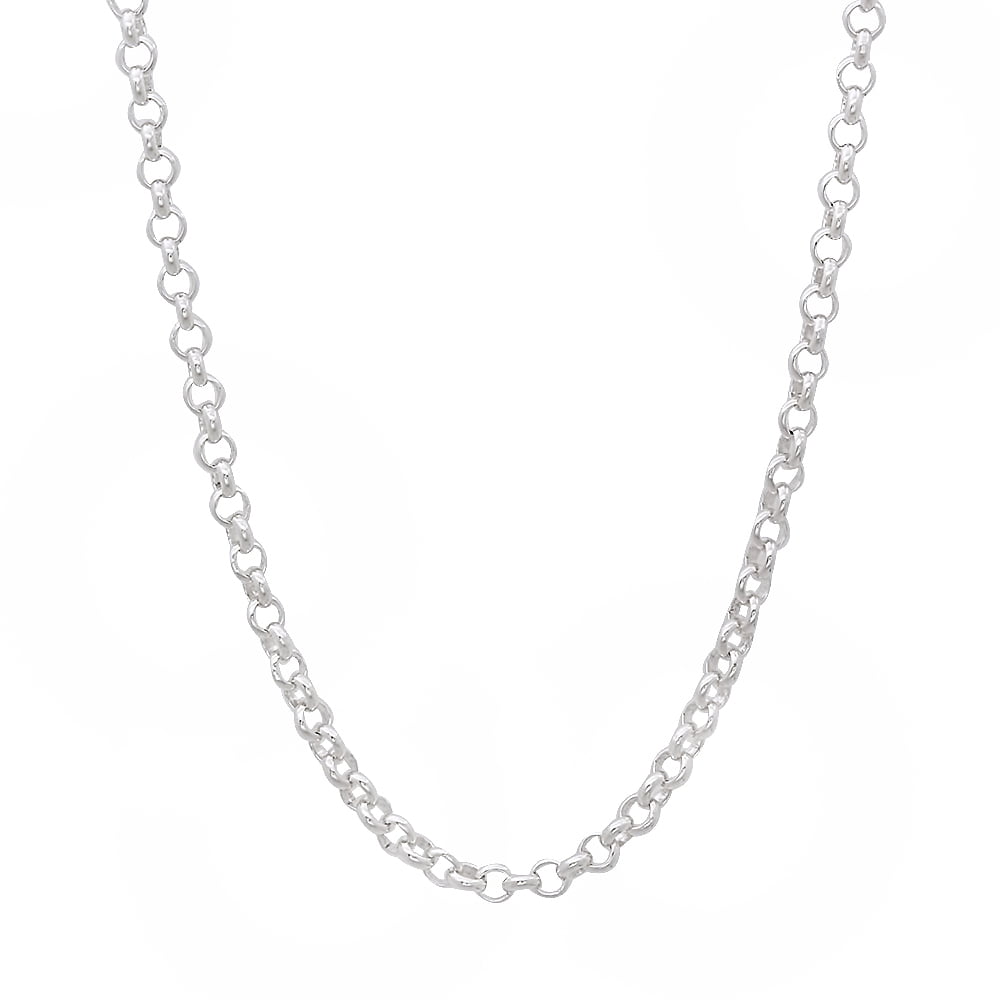 2.2mm Solid .925 Sterling Silver Round Rolo Chain Necklace, 30 inches ...