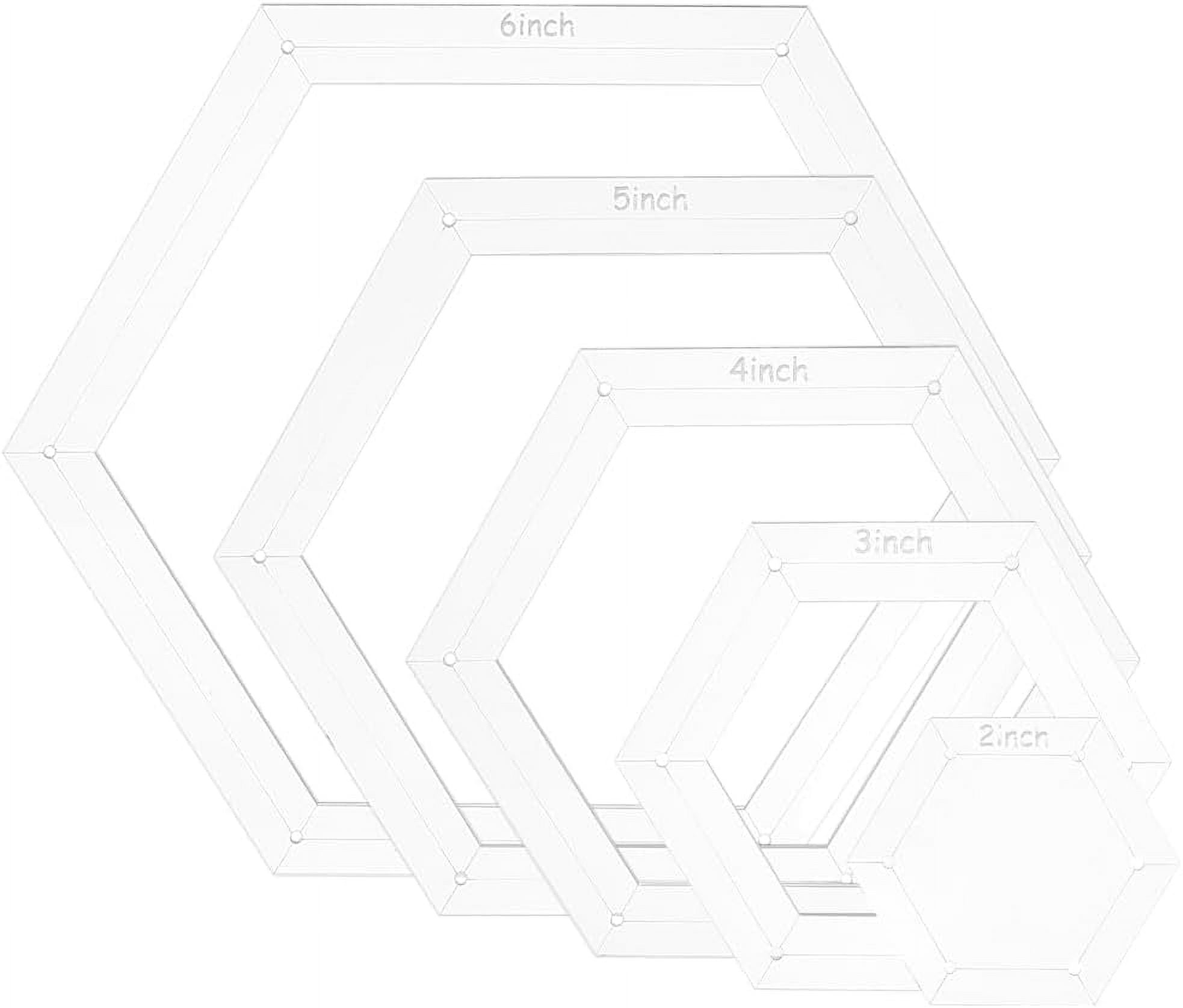 2/3/4/5/6 Inch Hexagon Quilting Template Transparent Acrylic Sewing ...