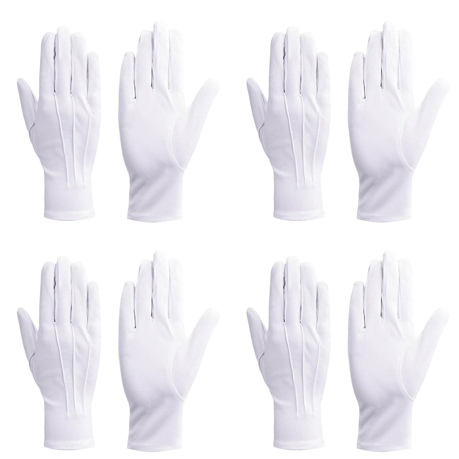 2/3/4/5/6 Pairs White Ceremonial Gloves White Gloves White Cotton Nylon ...