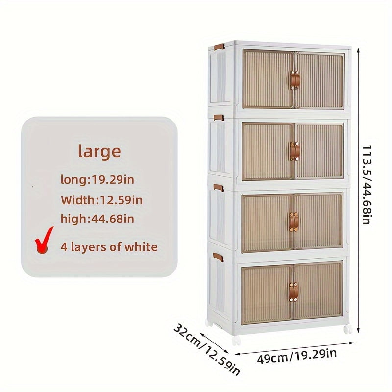 2/3/4/5 Layer Foldable Storage Box, Double Opening Organizer w/Lid ...