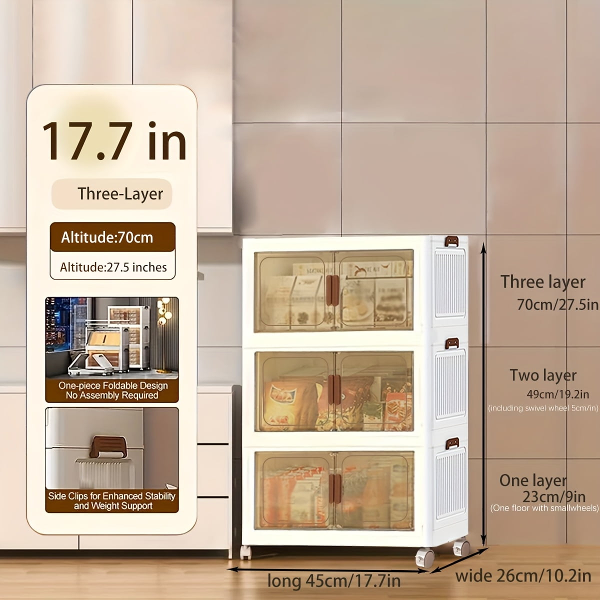 2/3/4/5-Layer Folding Storage Locker - Large Double-Door Cabinet with ...