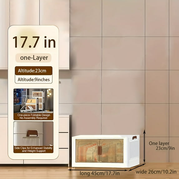 2/3/4/5-Tier Extra Large Storage Cabinet, Foldable Stackable Organizer ...