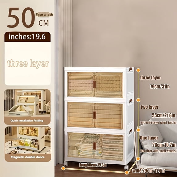 2/3/4/5-Tier Heavy-Duty Plastic Foldable Storage Cabinet & Shoe Rack ...