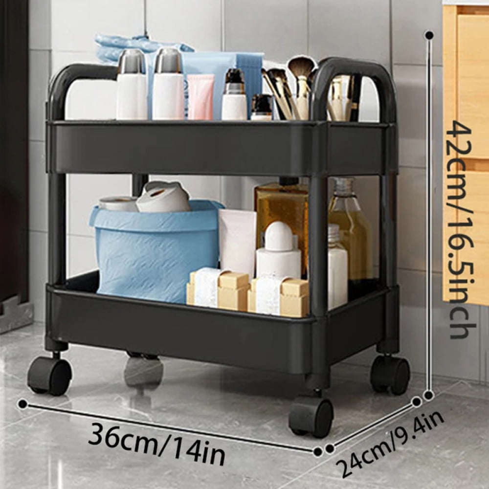 2/3/4/5 Tier Plastic Rolling Trolley Clothes Storage Locker with Wheels ...