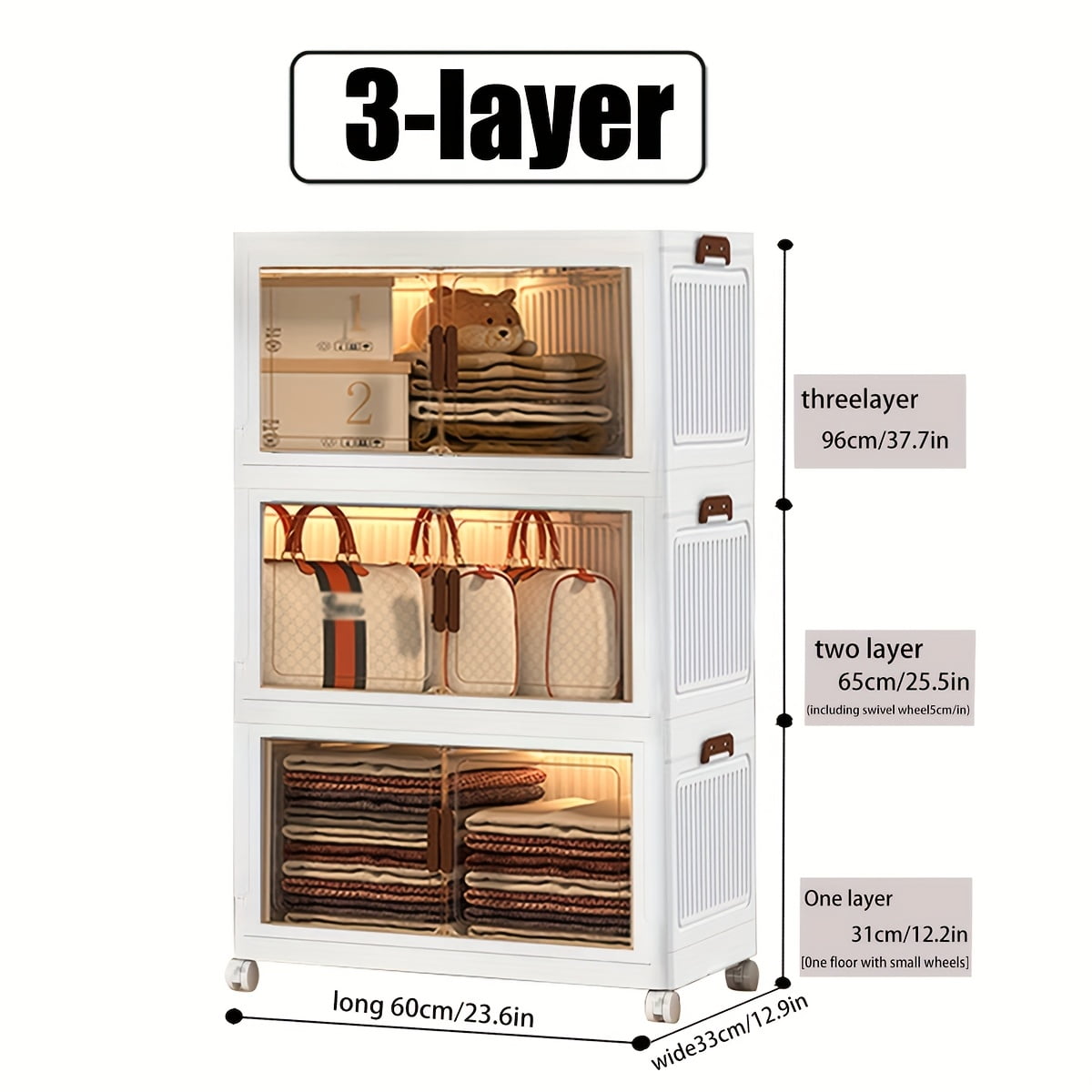 2/3/4/5Layer Extra Large Storage Cabinet, Multi-tier Storage Box with ...
