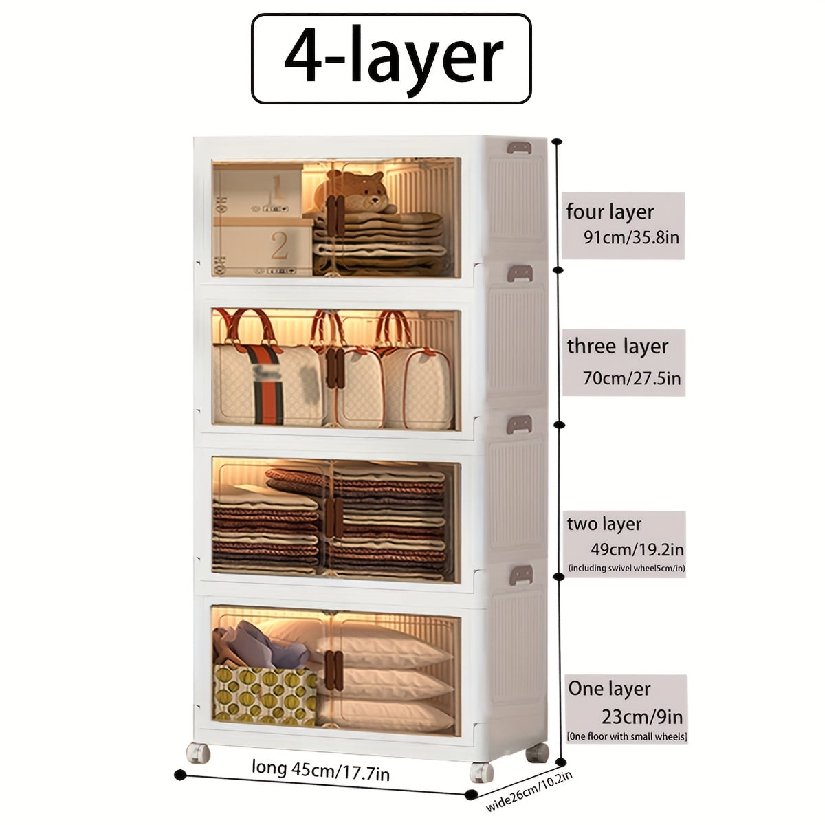 2/3/4/5Layer Extra Large Storage Cabinet, Multi-tier Storage Box with ...