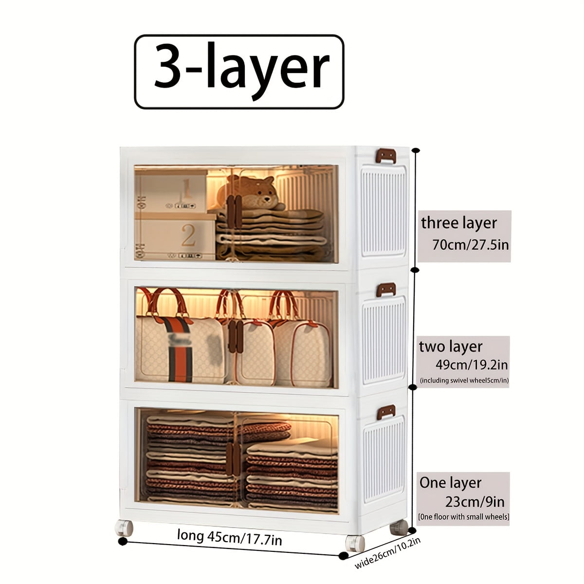 2/3/4/5Layer Extra Large Storage Cabinet, Multi-tier Storage Box with ...