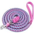 2/3/4/6/10 ft Reflective Dog Leash Strong Nylon Rope Braided Heavy Duty ...