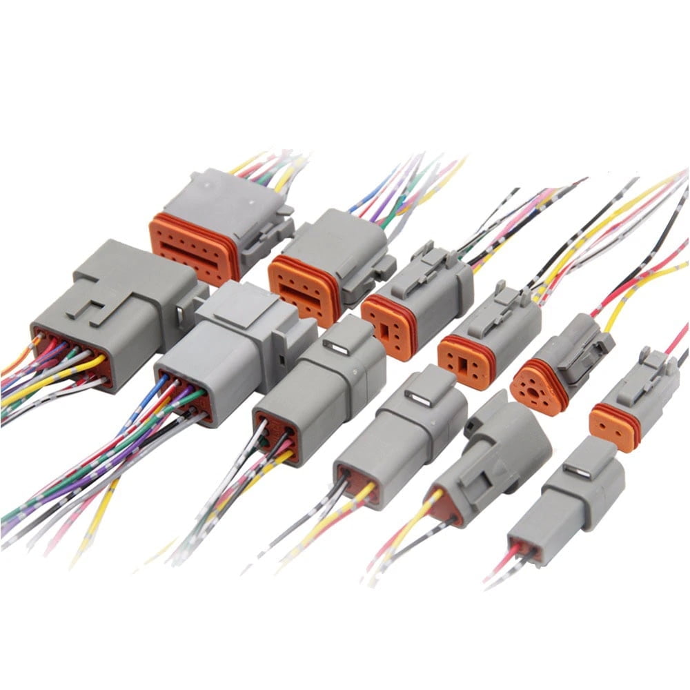 2/3/4/6/8/12 Pin Waterproof Deutsche Connectors Gray Assembled Wire ...