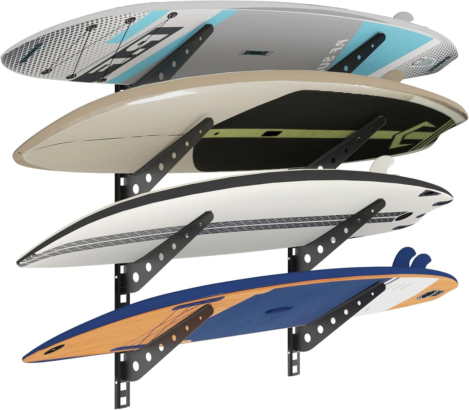 2/3/4/6 Board Horizontal Surfboard Rack, Adjustable Surfboard Wall ...