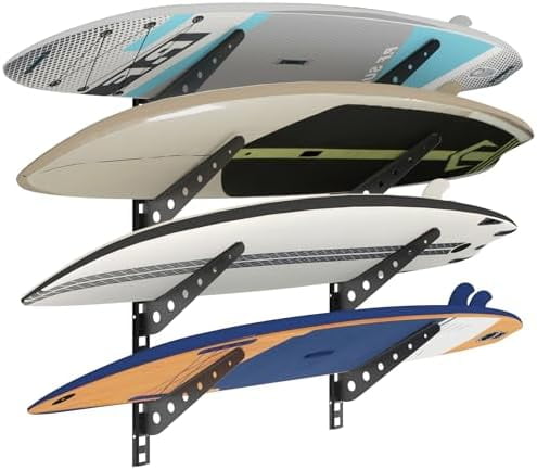 2/3/4/6 Board Horizontal Surfboard Rack, Adjustable Surfboard Wall ...