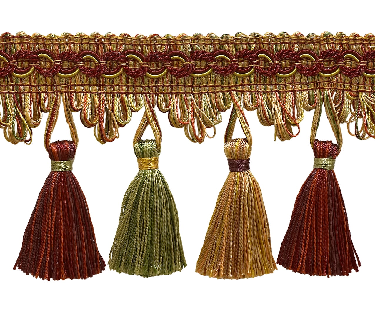 2 3/4" (7cm) Imperial Collection Scroll Gimp and Scalloped Loop Tassel ...