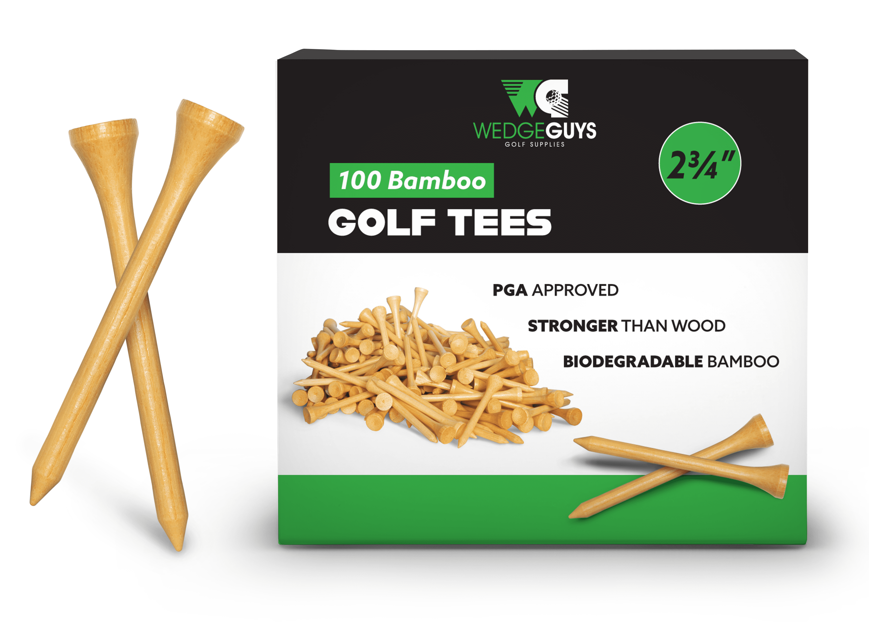 2-3/4" Bamboo Golf Tees | 100 pcs. | Stronger Than Wood Tees ...