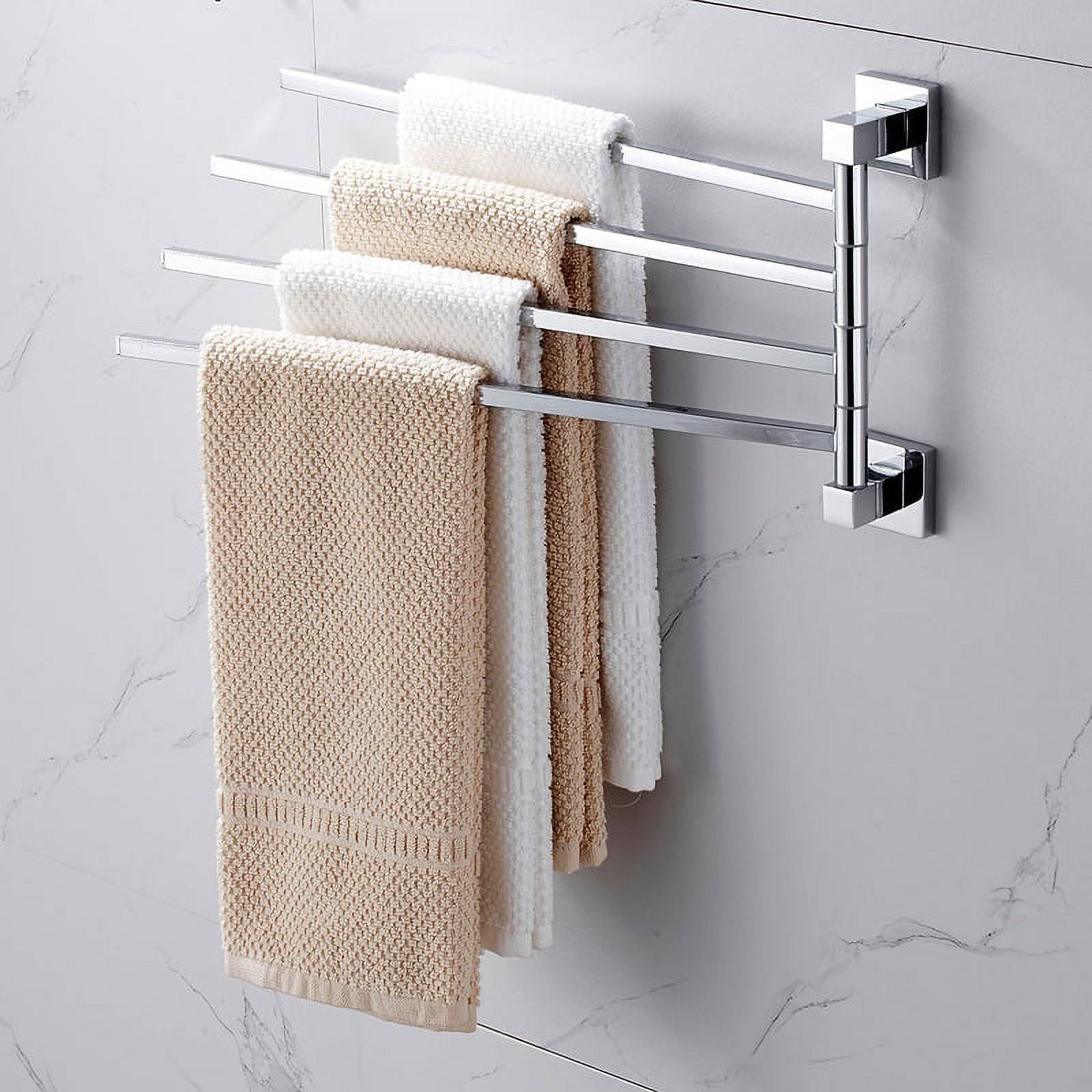 NUAHRHY 2/3/4 Bar Stainless Steel Towel Rack Rotary Moveable Towel Bar ...