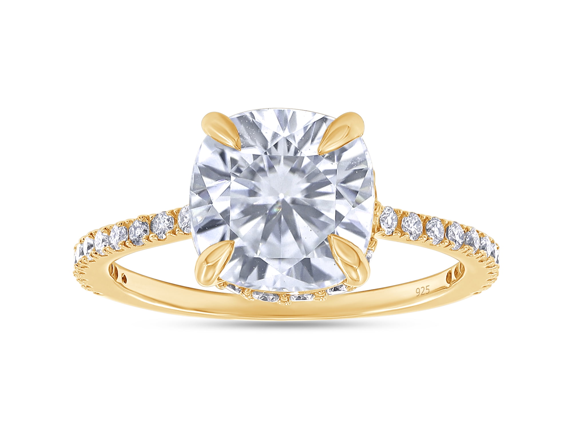 AFFY 2.75 Carat Moissanite Diamond Halo Engagement Ring for Women 14K ...