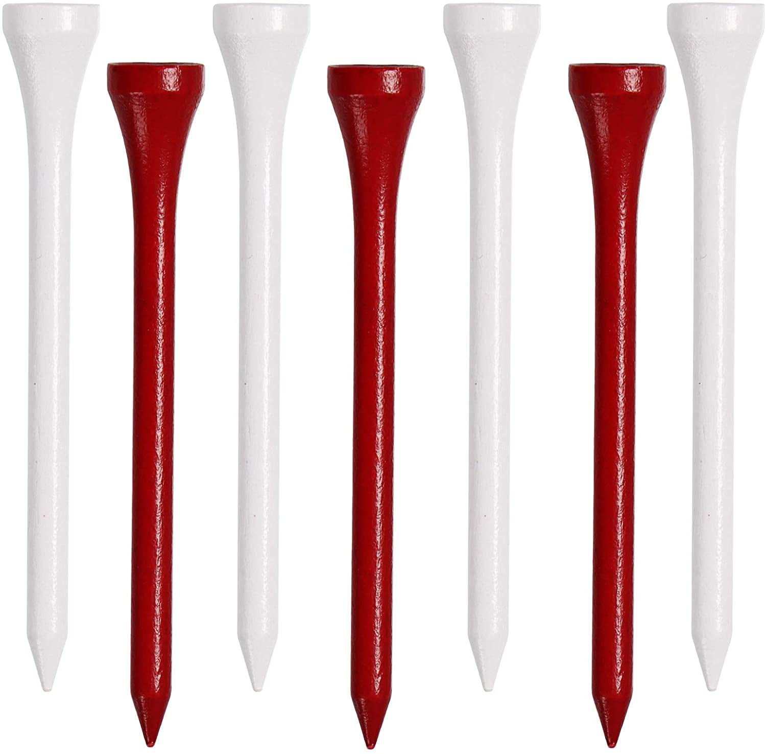 2-3/4 Inch Wooden Golf Tees, 70 Count - Dark Red & White - Walmart.com