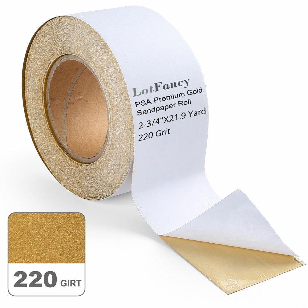 2-3/4 Inch 220 Grit Sandpaper Roll PSA Adhesive Sticky Back Longboard ...