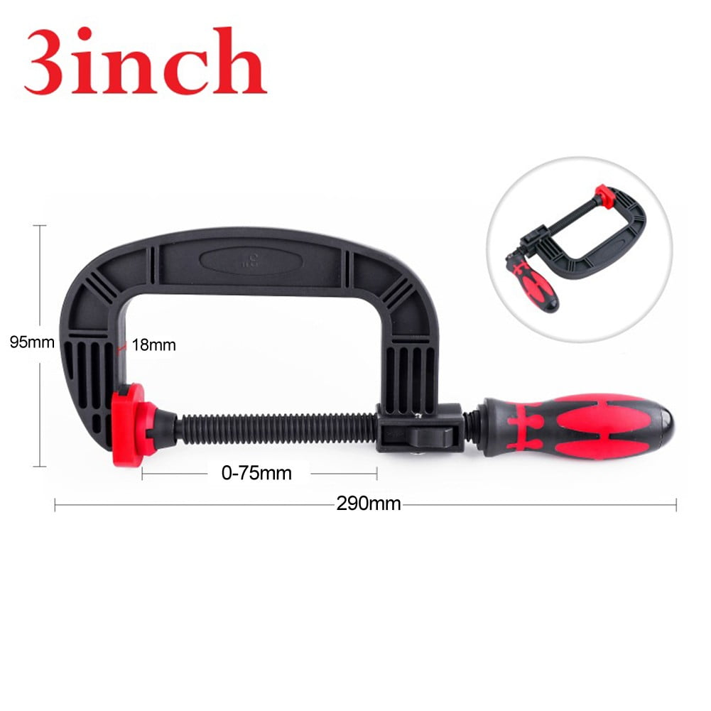 2/3/4 Inch C-Clamp for Woodworking Strong Clamping Force Plastic Rubber ...
